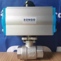 China 2 Piece Threaded Pneumatic Actuator Valve 2Way Female Thread Shut off Ball Valve for sale