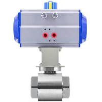 China Titanium G5 Pneumatic Ball Valve Double Acting 2 Way NPT Female Thread PN50 50bar for Seawater for sale