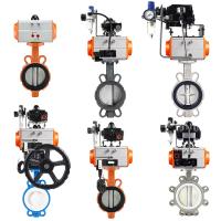 China Bray Type Wafer Pneumaitc Actuator Valve Spring Return EPDM Ductile Casting Iron for sale