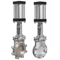 China SS304 Slurry Pneumatic Flange Knife Gate Valve Lug Air Cylinder Control for sale