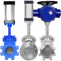 China Pneumatic Knife Gate Valves Air Control Double Flange Lug Wafer Cast Steel for Slurry for sale