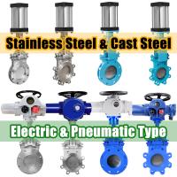 China Pneumatic Knife Gate Valves Air Control Double Flange Lug Wafer Cast Steel for Slurry for sale