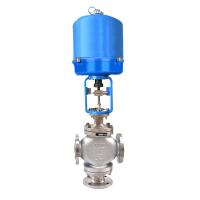 China SONGO 3Way Flange Electric Control Valve AC220V  Electric 3 Way Modulating Valve For Steam for sale