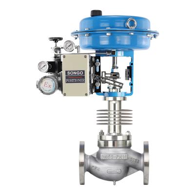 China SS304 Pneumatic Diaphragm Control Valve Heat Dissipation Single Seated 16bar DN100 Flange for sale