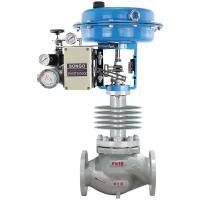 China Carbon Steel Flange Globe Valve Pneumatic Regulating Valve Single Seated 3inch 25bar for sale