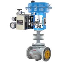 China Carbon Steel Flange Globe Valve Pneumatic Regulating Valve Single Seated 3inch 25bar for sale