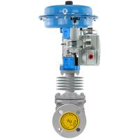 China Carbon Steel Flange Globe Valve Pneumatic Regulating Valve Single Seated 3inch 25bar for sale
