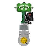 China Carbon Steel Flange Globe Valve Pneumatic Regulating Valve Single Seated 3inch 25bar for sale