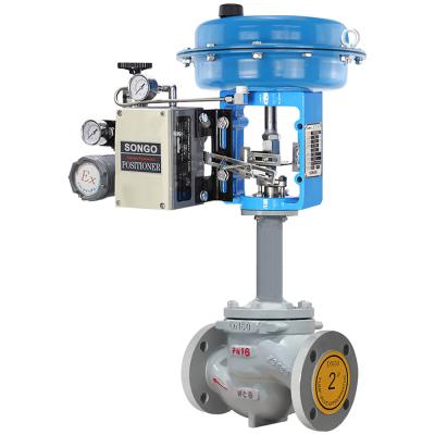 China Carbon Steel Pneumatic Diaphragm Control Flanged Globe Valve Single Seated 5inch 25bar for sale