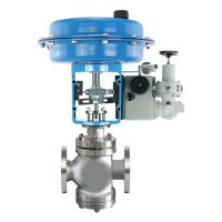 China SONGO Pneumatic Double Seated Valve Standard Type Flow Control DN32 Ss304 16bar Pneumatic Diaphragm Control Globe Valve With 4-20ma Pneumatic Positioner for sale