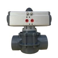 China 180 Degree PVC 3way Pneumatic Ball Valve Corrosion Resistance Double Acting 10bar For Sea Water for sale
