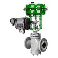 China SONGO Pneumatic Diaphragm Control Flange Globe Valve Carbon steel Standard Type Pneumatic Double Seated Control Valve 16bar 2inch Positive Action air to open for steam for sale
