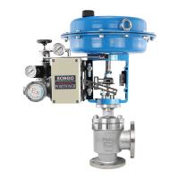 China SONGO Pneumatic Angle Control Valve 4-20ma PN16 Ss304 Single Seated Diaphragm Control Flange Globe Valve Suitable for high-viscosity medium for sale