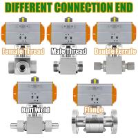 China Double Action Pneumatic Actuated Valve 200bar Full Bore Ptfe Seal 2 Way BSPP Thread For Nitrogen / Argon for sale