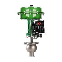 China SONGO Pneumatic Sanitary Angle Control Valve PN25 Ss316 2inch Single Seated Diaphragm Control Flange Globe Valve with 4-20ma Positioner feedback for sale