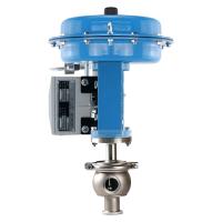 China SONGO Pneumatic Sanitary Angle Control Valve PN25 Ss316 2inch Single Seated Diaphragm Control Flange Globe Valve with 4-20ma Positioner feedback for sale
