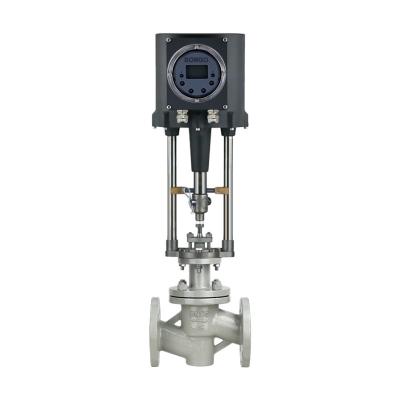 China SONGO Electric Fluorine Lined Modulating Control Valve 4-20ma Flange Carbon Steel 16bar Electric Single Seated Control Valve for acid and alkali resistant for sale