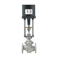 China SONGO Electric Fluorine Lined Modulating Control Valve 4-20ma Flange Carbon Steel 16bar Electric Single Seated Control Valve for acid and alkali resistant for sale