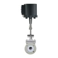 China SONGO Electric Fluorine Lined Modulating Control Valve 4-20ma Flange Carbon Steel 16bar Electric Single Seated Control Valve for acid and alkali resistant for sale
