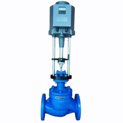 China SONGO Regulation Electric single-seat Control Valve Carbon Steel Flange End AC380V 16bar Electric Single Seat Equal Percentage Modulating Valve for steam 220 degree for sale