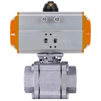 China SS304 316 PN130 Pneumatic Ball Valve NPT Female Thread With 24vdc Solenoid Valve for sale