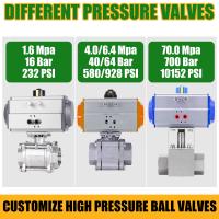 China SS304 316 PN130 Pneumatic Ball Valve NPT Female Thread With 24vdc Solenoid Valve for sale