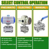 China SS304 316 PN130 Pneumatic Ball Valve NPT Female Thread With 24vdc Solenoid Valve for sale