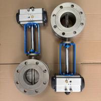 China Pneumatic Ventilation Butterfly Valve Double Acting 16bar 310S Hot Gas Flange For 1000 Degrees Gas for sale