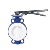 China Manual Butterfly Valve Lever Operated Steel Handle CF8 Disc 16bar Wafer Type Epdm Ptfe Seal for sale