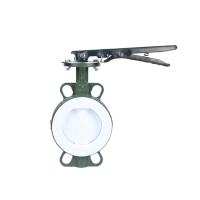 China Manual Butterfly Valve Lever Operated Steel Handle CF8 Disc 16bar Wafer Type Epdm Ptfe Seal for sale