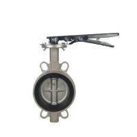 China Manual Butterfly Valve Lever Operated Steel Handle CF8 Disc 16bar Wafer Type Epdm Ptfe Seal for sale
