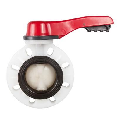 China SONGO PVDF manual wafer type EPDM Viton seal butterfly valve with hand lever for sale