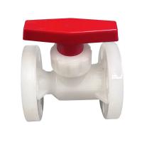 China SONGO viton seal Din PN16 flange PVDF ball valve with hand lever for anti-corrosive alkali for sale