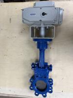 China SONGO Electric Knife Gate Valve For Slurry Carbon Steel PN16/Class 150 Flange 24VDC Motorized Slide Gate Valve for sale