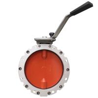 China Songo manual aluminium alloy double single flange dust butterfly valve with handle Wear-resistant rubber for sale