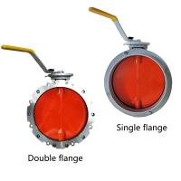 China Songo manual aluminium alloy double single flange dust butterfly valve with handle Wear-resistant rubber for sale