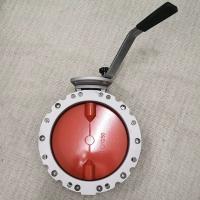 China Songo manual aluminium alloy double single flange dust butterfly valve with handle Wear-resistant rubber for sale