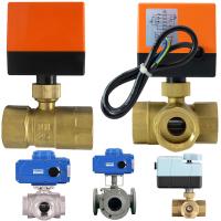 China SONGO Brass Miniaturized motorized 2 way Ball Valve 220V NC Female Threaded Electric stainless steel 3 way valve for sale