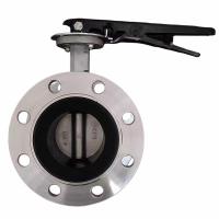 China SONGO Manual flange butterfly valve PN16 ANSI 150LB  epdm seal SS304 Ductile Cast Iron with Handle and handwheel for sale