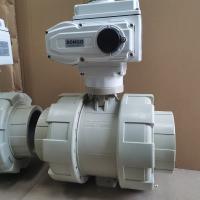 China SONGO Motorized pph ball valve socket type thread type 2 way full bore 24VDC 24VAC Electric Ball Valve for Acid Chemical Resistant for sale