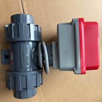 China SONGO UPVC electric reset ball valve thread socket type 220VAC 24VDC with manual operation Pn10 IP67 Plastic actuator normal close for sale