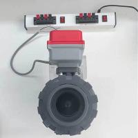 China SONGO UPVC electric reset ball valve thread socket type 220VAC 24VDC with manual operation Pn10 IP67 Plastic actuator normal close for sale