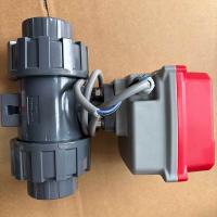 China SONGO UPVC electric reset ball valve thread socket type 220VAC 24VDC with manual operation Pn10 IP67 Plastic actuator normal close for sale