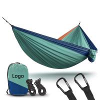 China Custom Logo Outdoor Indoor Portable Folding Camping Hammock for Sports Hiking Nylon Hammocks for sale