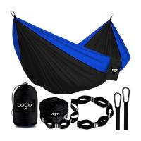 China Custom Logo Outdoor Indoor Portable Folding Camping Hammock for Sports Hiking Nylon Hammocks for sale