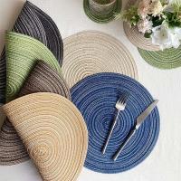 China Round Braided Placemats Dinner Kitchen Set Tables Woven Heat Resistant Washable Non-Slip Place Mats for sale