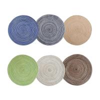 China Round Braided Placemats Dinner Kitchen Set Tables Woven Heat Resistant Washable Non-Slip Place Mats for sale