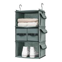 China 6 Shelf Hanging Closet Organizer with Drawers Shelf Collapsible Thicken Hanging Closet Storage Organizer for sale