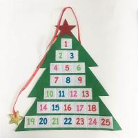 China Custom Felt Hanging Calendar Pendant Countdown to Christmas Tree Decoration Kids Children Gift Calendar for sale