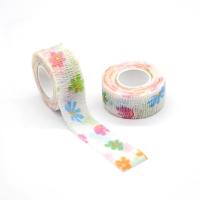 China Printed Medical Self Adhesive Elastic Bandage 4.5m Colorful Sports Wrap Tape for Finger Joint Knee First Aid Kit Pet Tap for sale